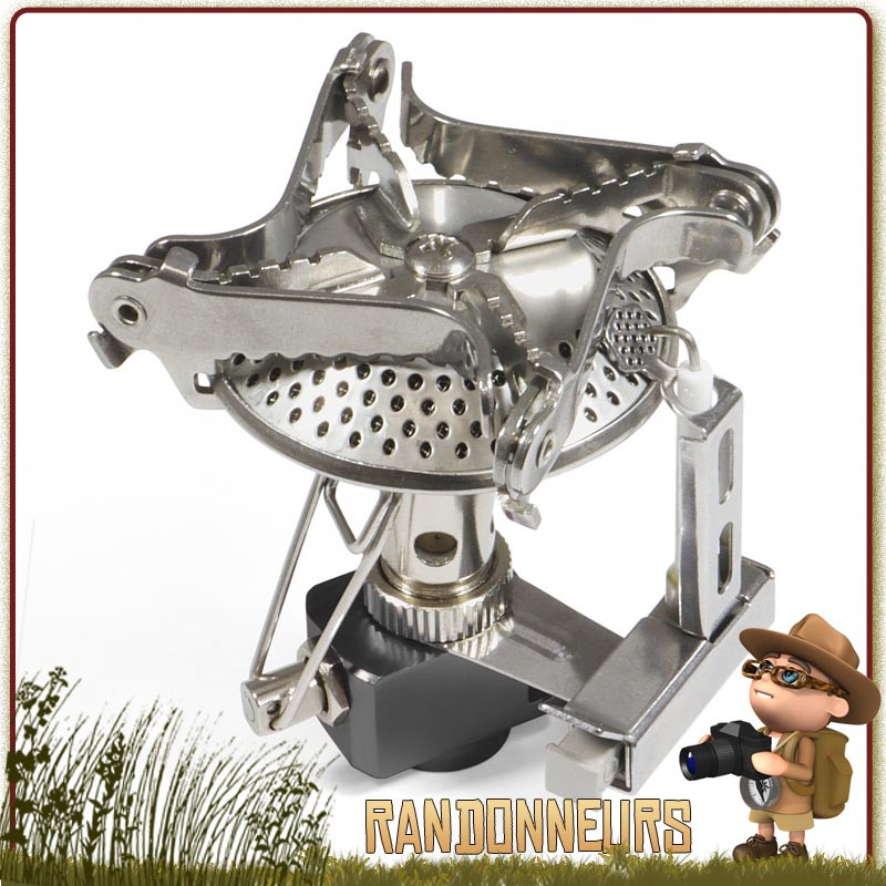 Réchaud Randonnée Quattro Lite avec piezo 3500w puissant pour le trek