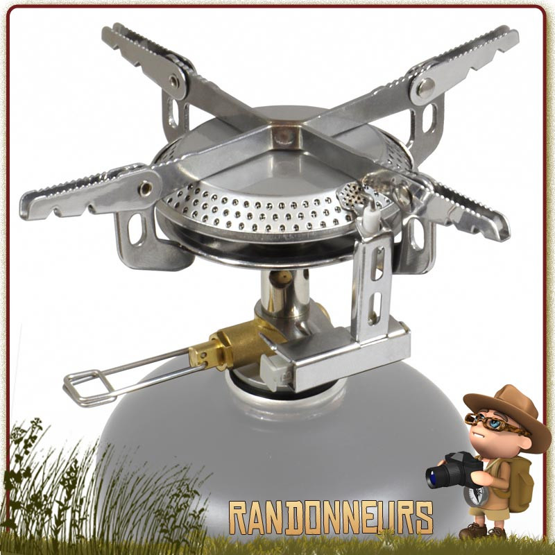 Réchaud bivouac scope avec piezo 3000w puissant pour le camping