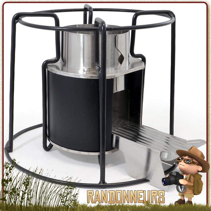 Poele Réchaud bois Fusée leger bivouac camp bushcraft torche suedoise