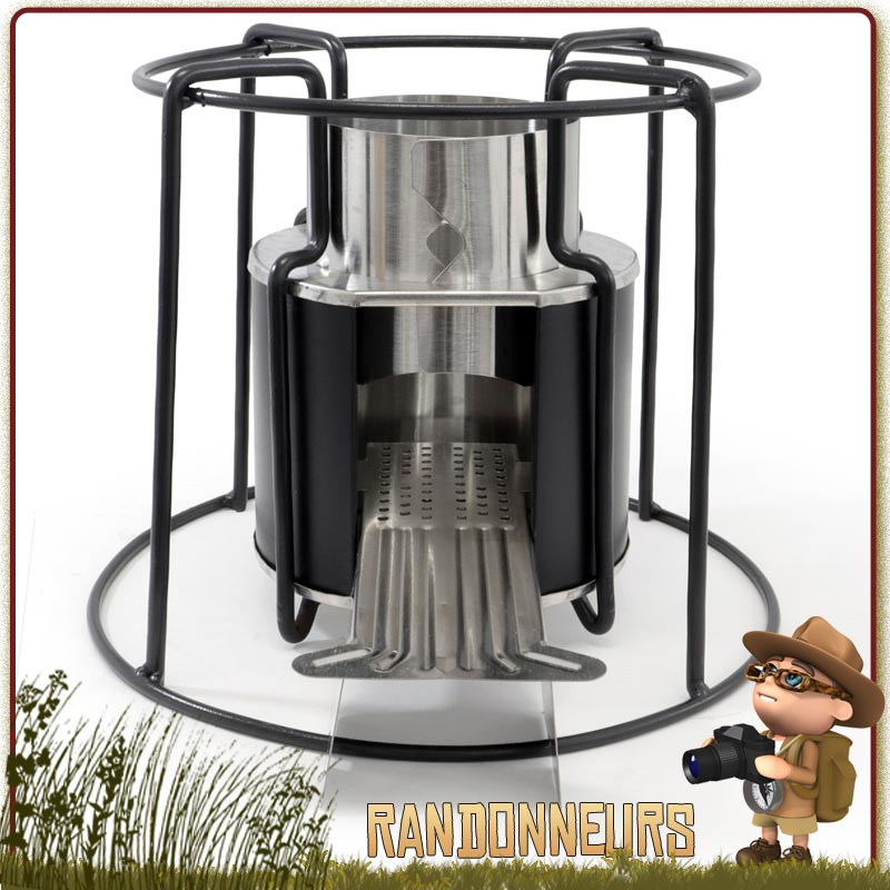 Poele Réchaud bois Fusée leger bivouac camp bushcraft torche suedoise