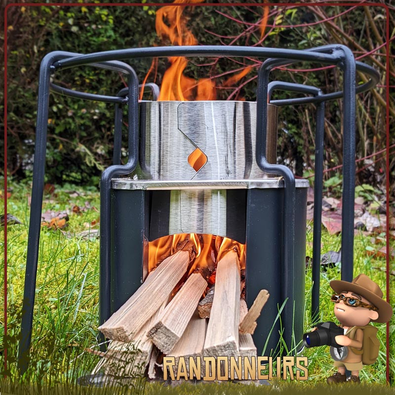 Poele Réchaud bois Fusée leger bivouac camp bushcraft torche suedoise