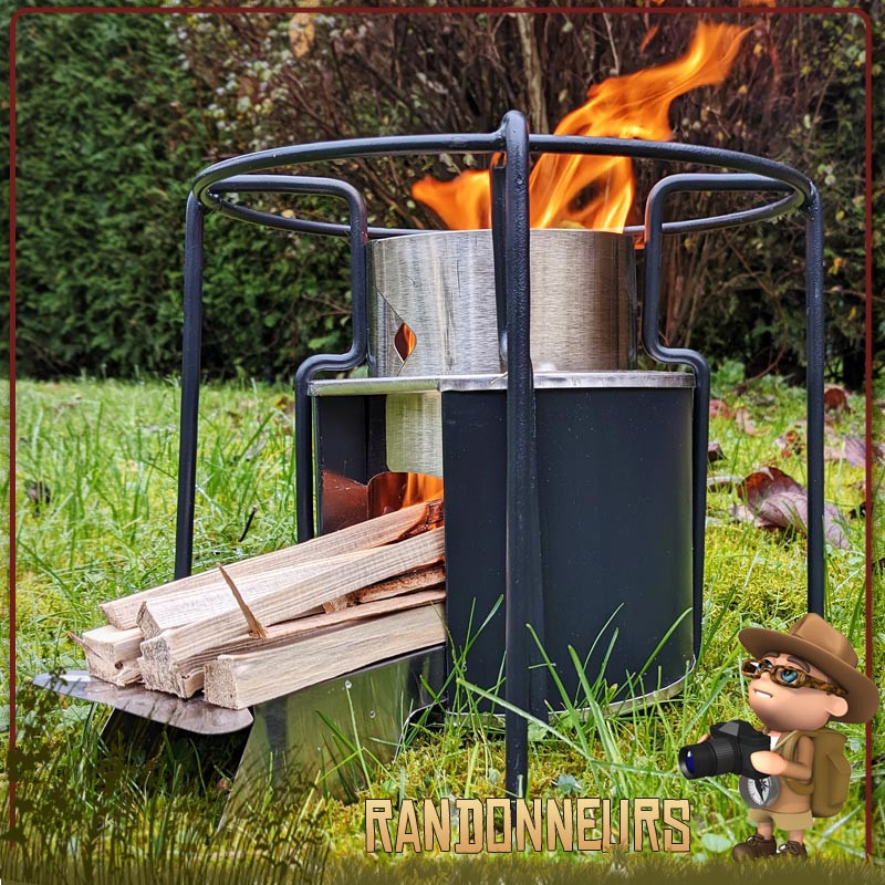 Poele Réchaud bois Fusée leger bivouac camp bushcraft torche suedoise