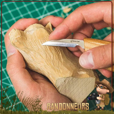 Couteau outil bushcraft à Tailler le bois et finitions C8 Beavercraft