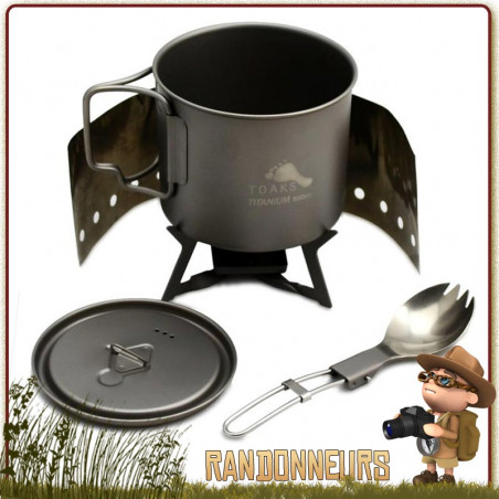 Set popote Réchaud Titane Toaks Ultra Light System randonnée légère