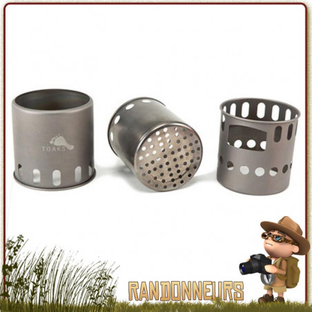 Réchaud à Bois Toaks en Titane Bushcraft ultra léger pour randonner